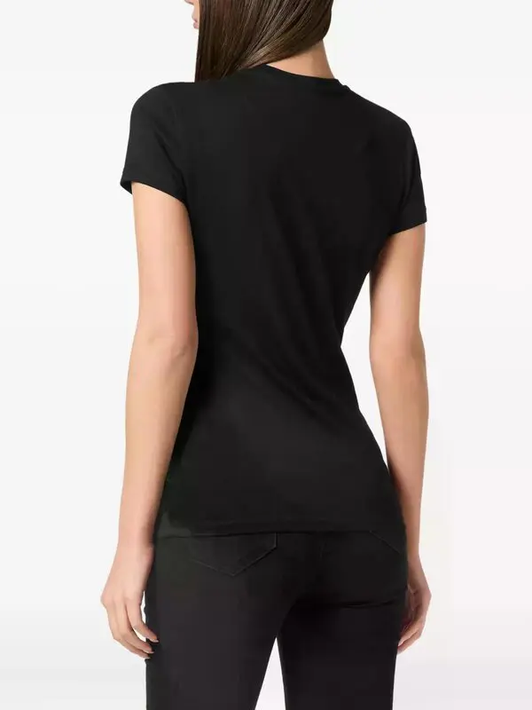 Philipp Plein Logo Fatale-embroidered T-shirt - Black