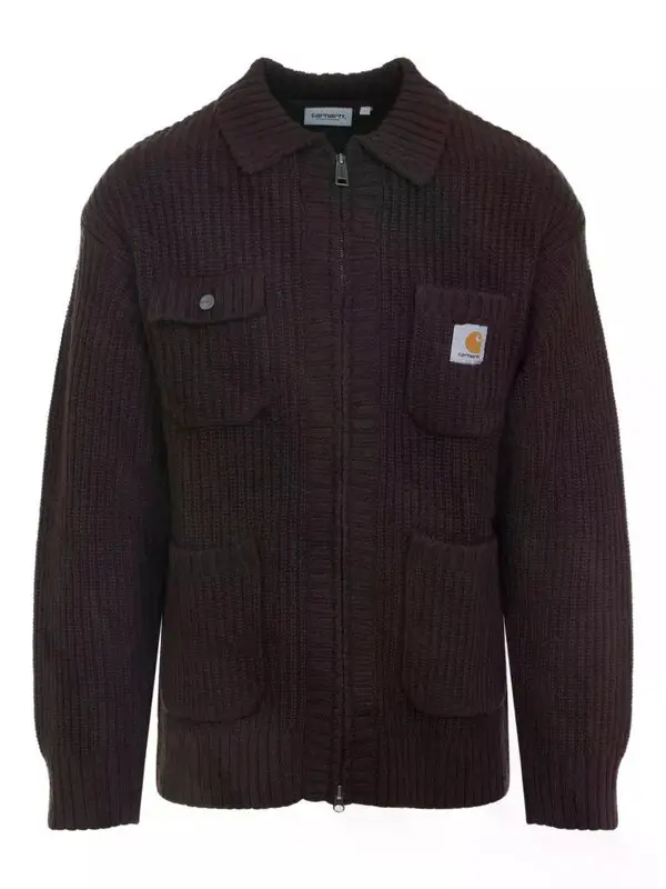 Carhartt Work In Progress Ribbed Zip-up Cardigan - Brown