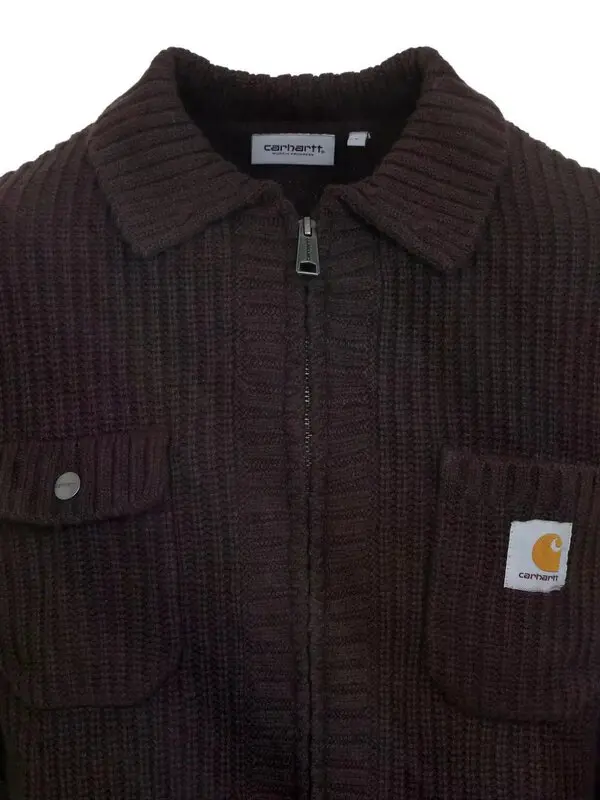 Carhartt Work In Progress Ribbed Zip-up Cardigan - Brown