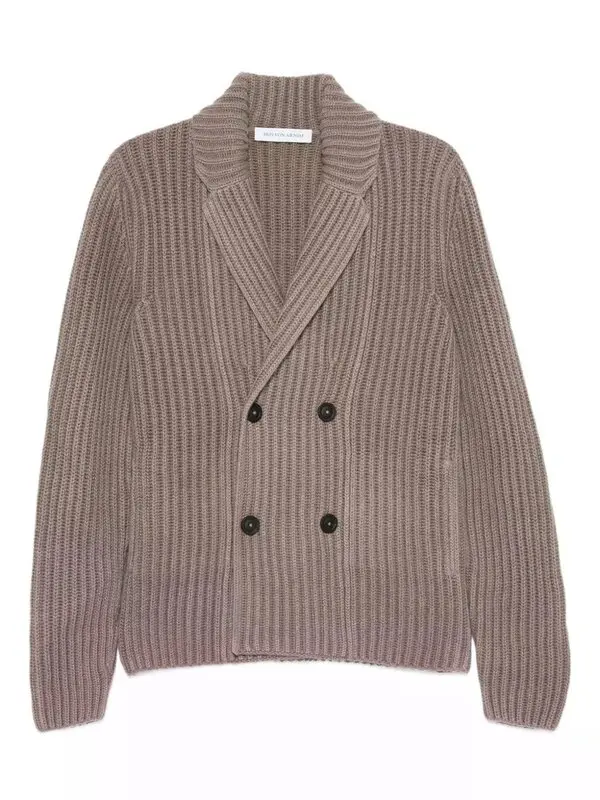 Iris Von Arnim Ribbed Double-breasted Cashmere Cardigan