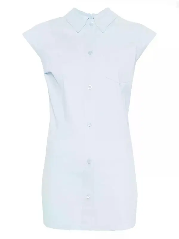 Issey Miyake Short-sleeved Buttoned Blouse