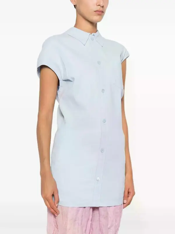 Issey Miyake Short-sleeved Buttoned Blouse
