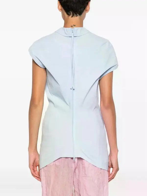 Issey Miyake Short-sleeved Buttoned Blouse