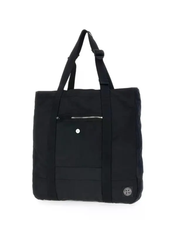 Stone Island Logo-patch Tote Bag - Black