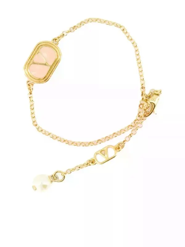 Valentino Garavani Logo-detail Bracelet - Gold