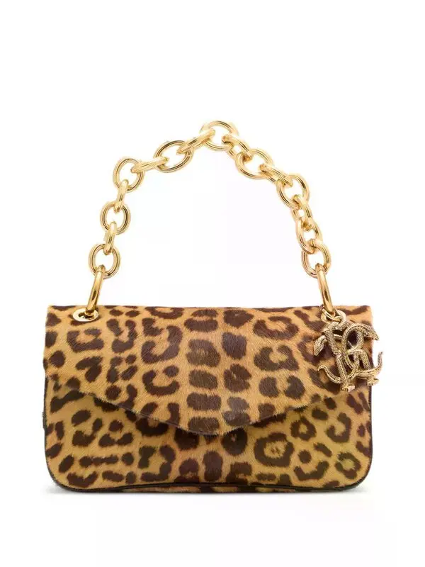 Roberto Cavalli Leopard-print Chain Shoulder Bag