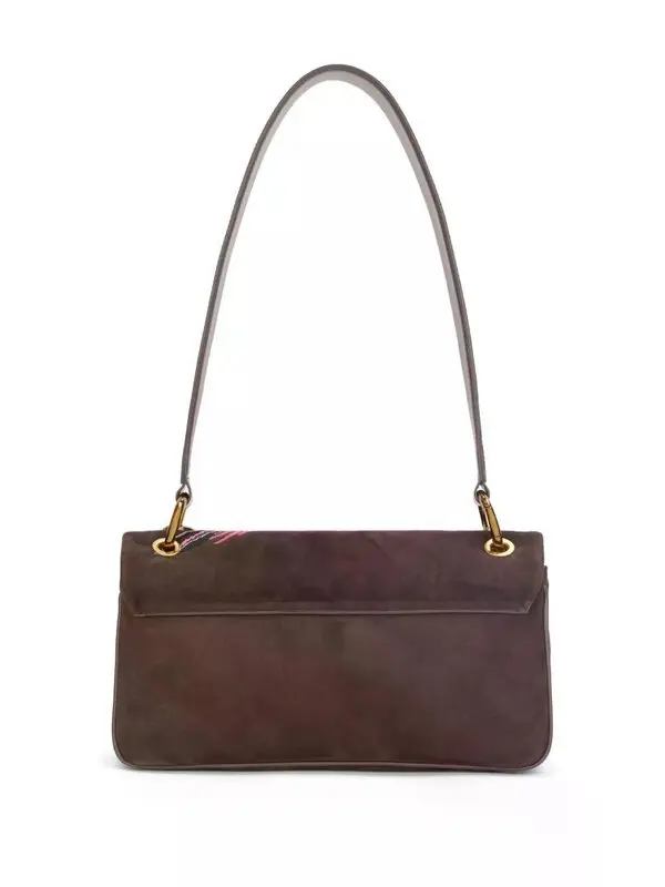 Roberto Cavalli Embroidered Suede Shoulder Bag