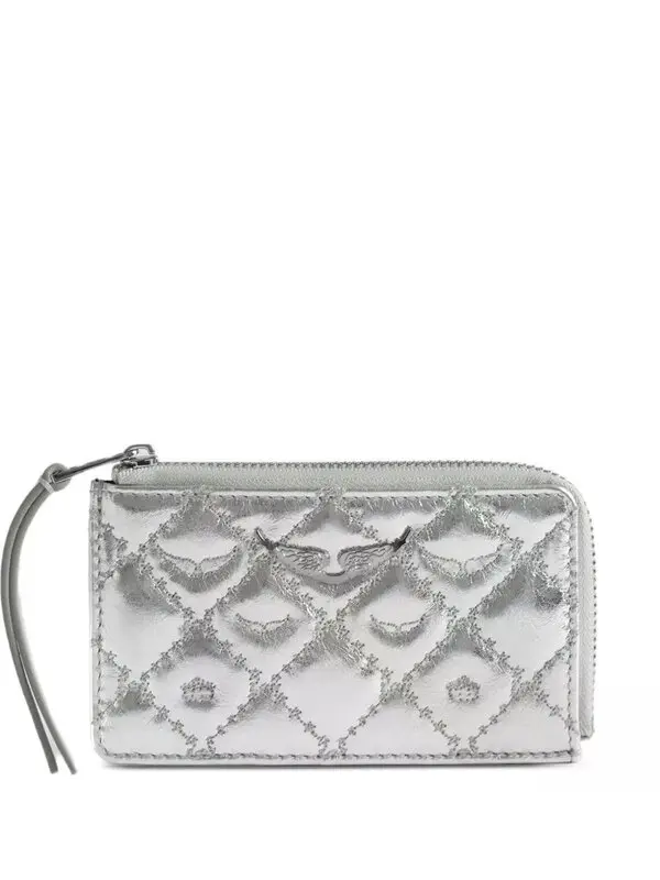 Zadig&Voltaire Diamond-pattern Wallet - Silver