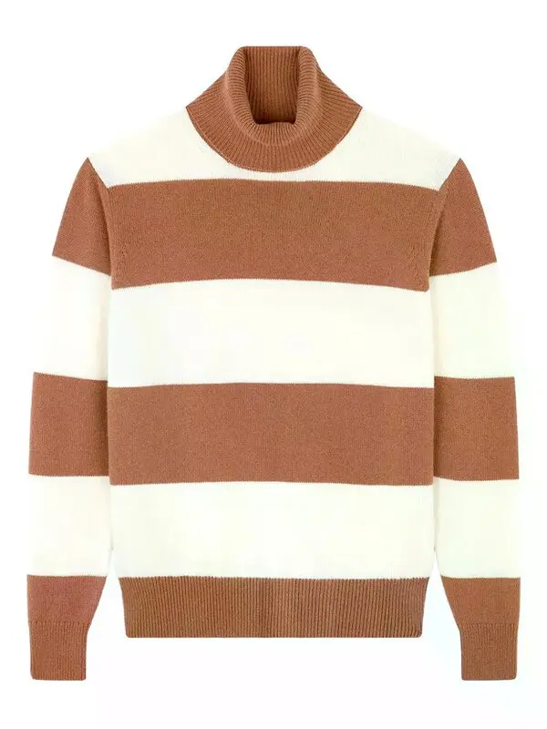 Paul & Shark Striped Turtleneck Sweater - Brown