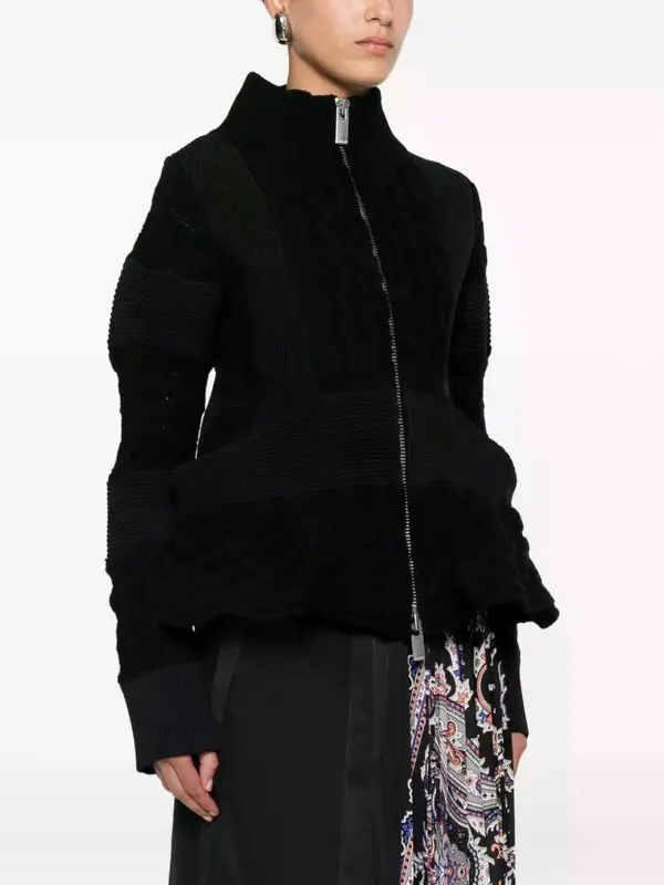 Sacai Cable-knit Zip-up Cardigan
