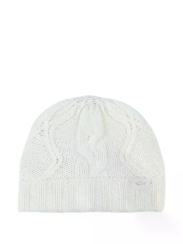 Paul & Shark Cable-knit Beanie - White