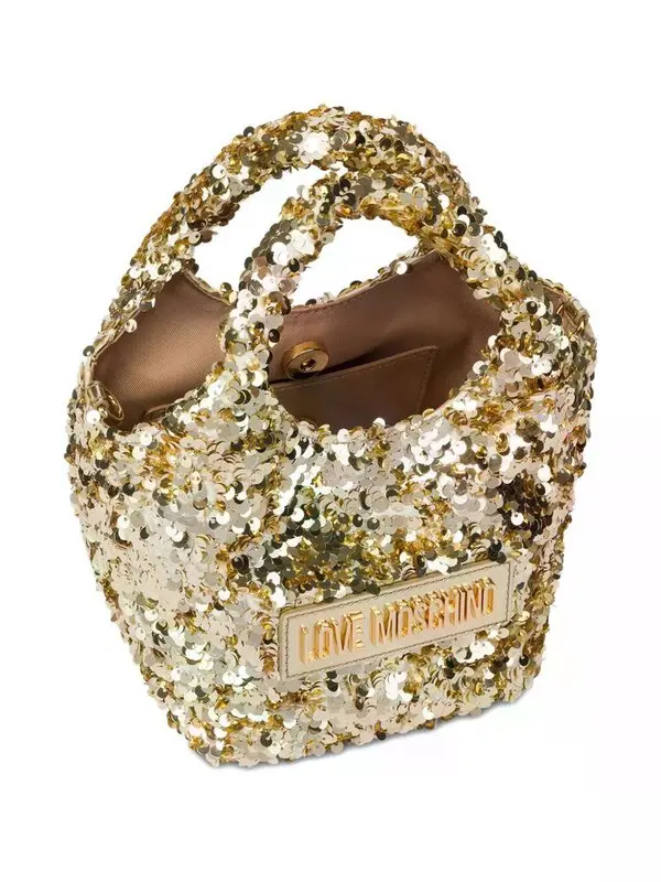 Moschino Sequin Embellished Top-handle Bag - Yellow