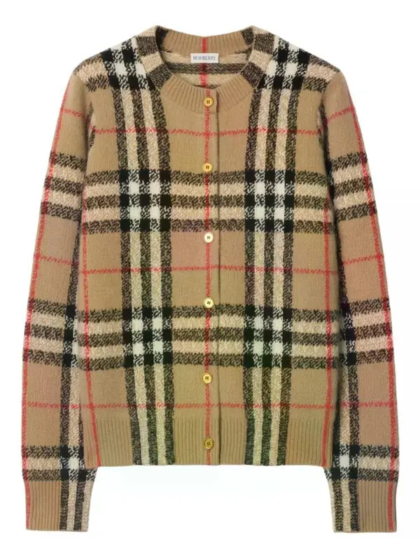 Burberry Check-pattern Cashmere Cardigan