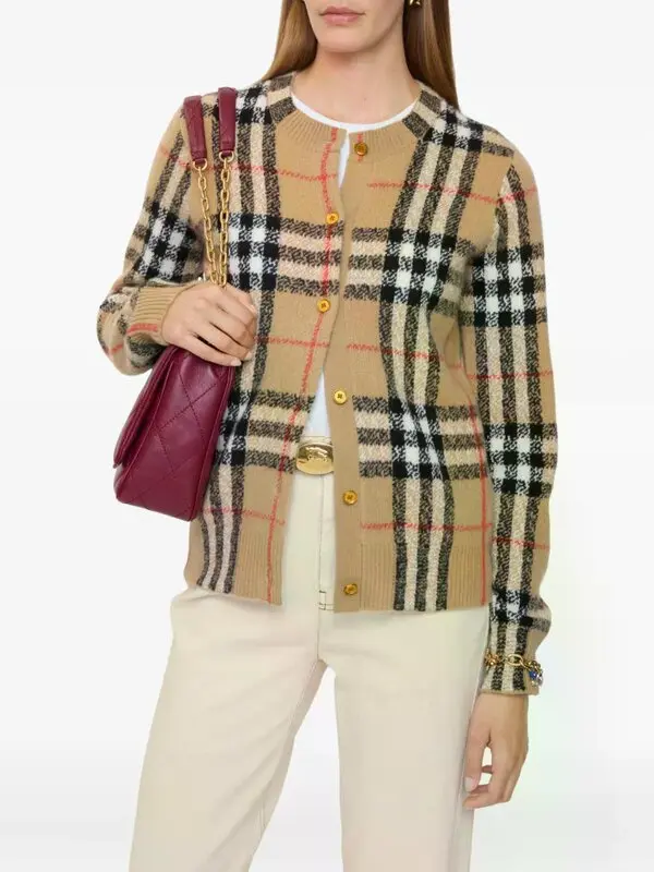 Burberry Check-pattern Cashmere Cardigan
