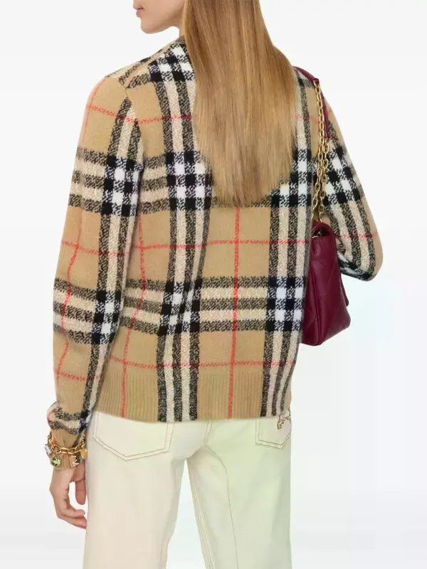 Burberry Check-pattern Cashmere Cardigan
