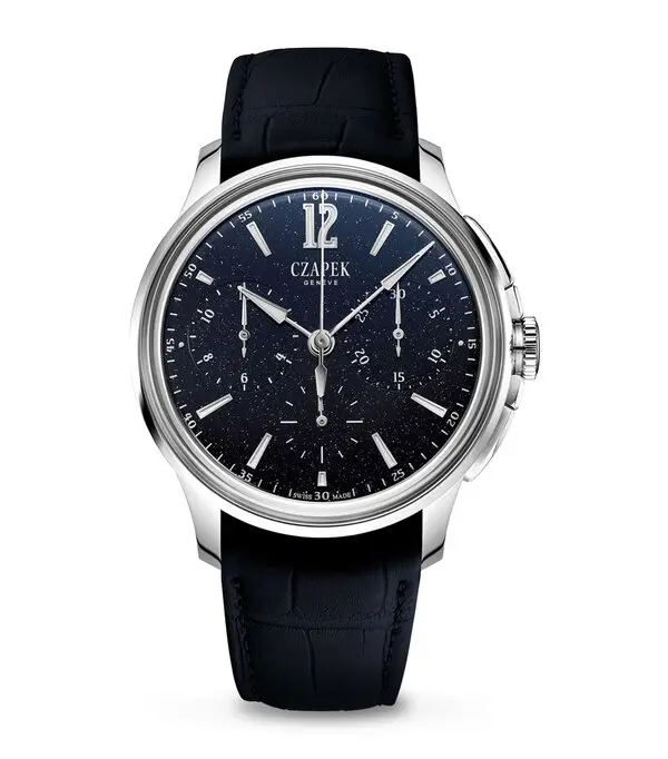 CZAPEK Faubourg De Cracovie Aventurine Chronograph Watch - Blue
