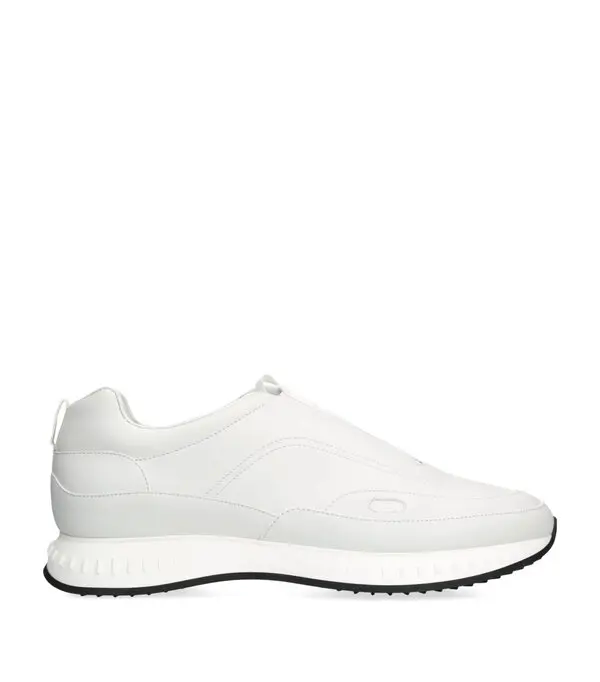 John Lobb Leather Elastic Sneakers - White