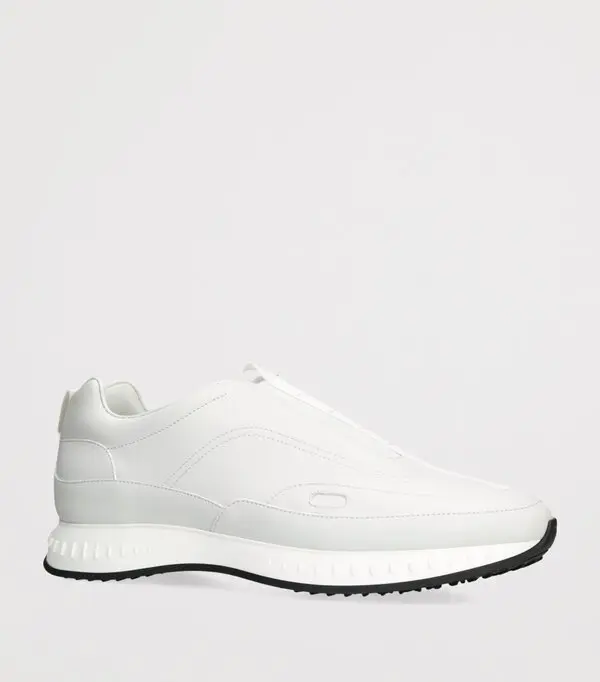 John Lobb Leather Elastic Sneakers - White