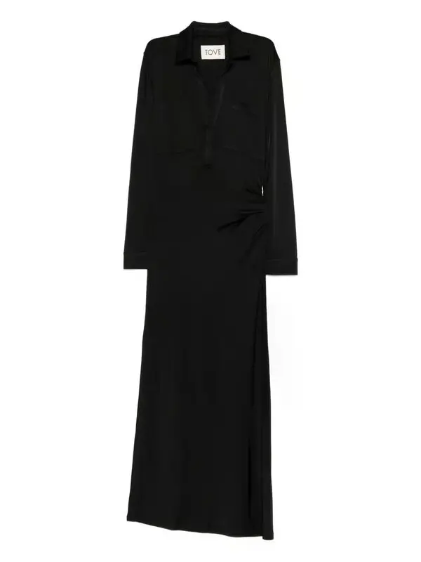 Tove Iana Draped Dress - Black