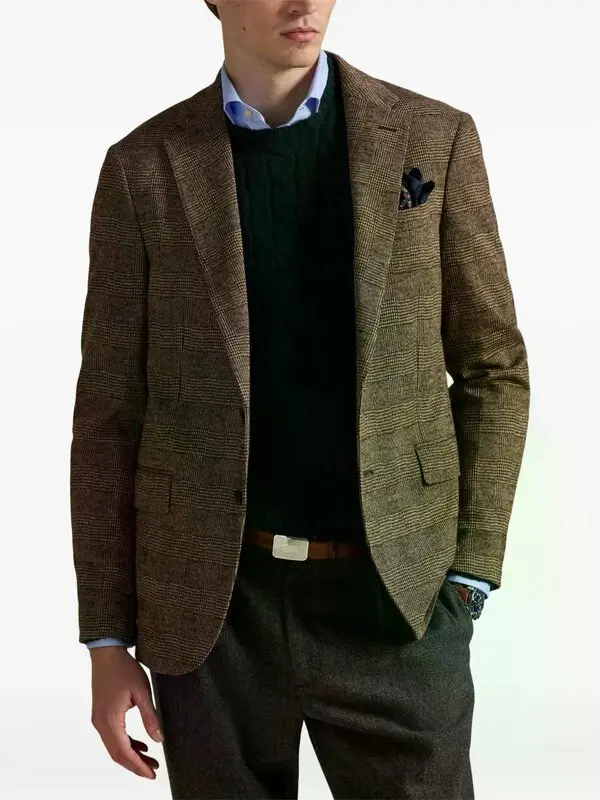 Polo Ralph Lauren Checke-pattern Single-breasted Blazer - Brown