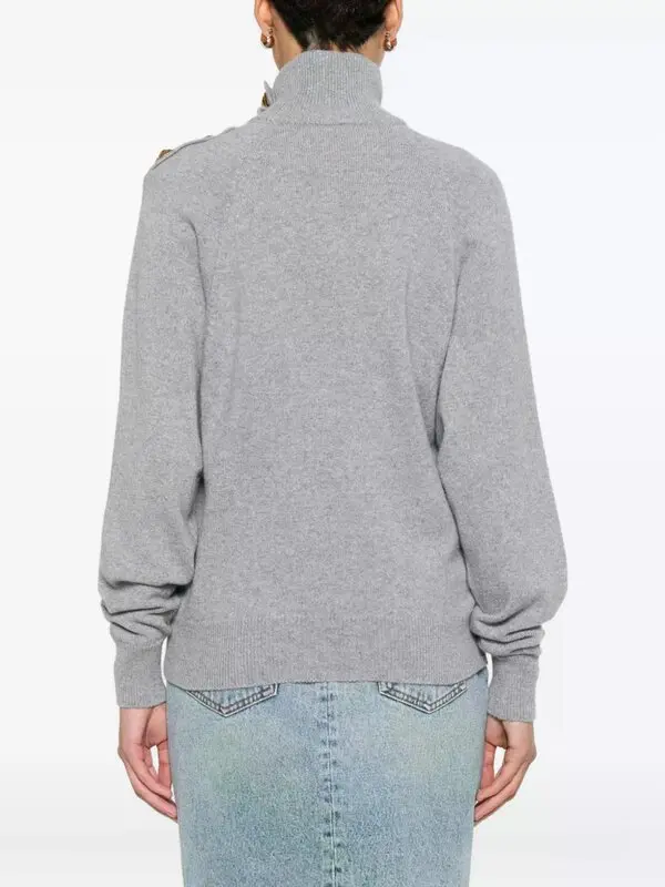 Balmain High-collar Button-detailed Sweater