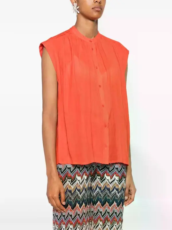Vanessa Bruno Sleeveless Mandarin Collar Shirt