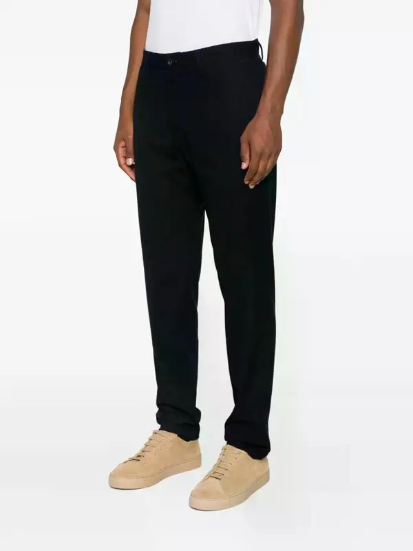 WHITE SAND Linen-blend Straight-leg Trousers - Blue