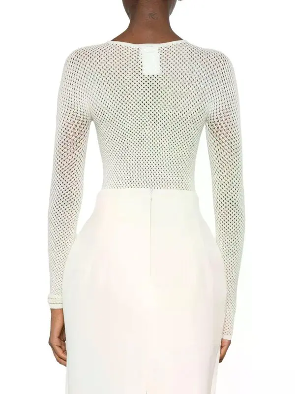 Wardrobe.NYC Mesh-knit Bodysuit - White