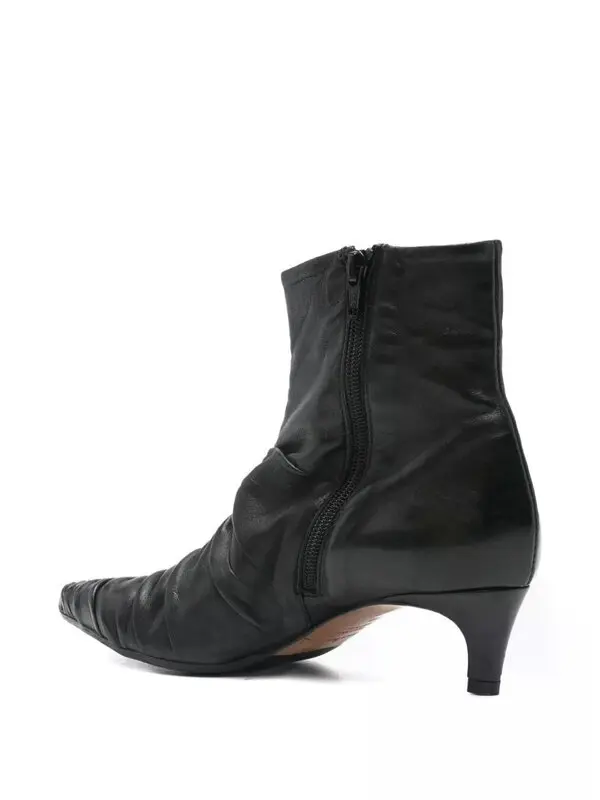 LORENA PAGGI 50mm Pleated Pointed-toe Ankle Boots