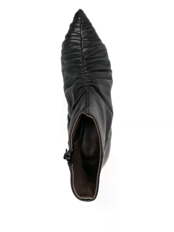 LORENA PAGGI 50mm Pleated Pointed-toe Ankle Boots
