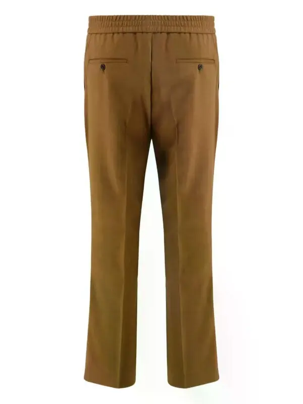 AMI Paris Elasticated-waist Wool Trousers - Brown