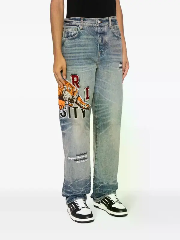 Amiri Varsity Tiger Straight-leg Jeans