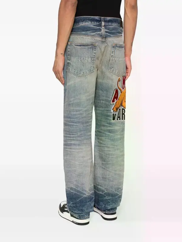 Amiri Varsity Tiger Straight-leg Jeans