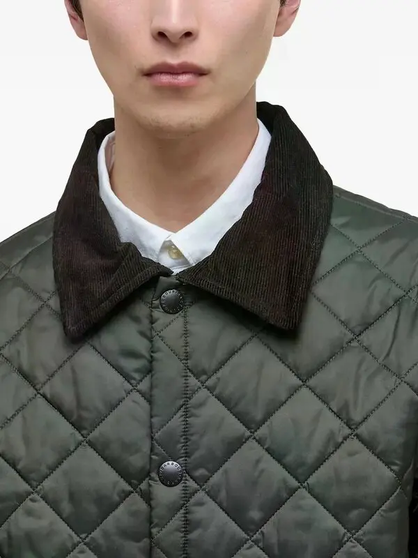 Barbour Diamond-quilted Jacket With Corduroy Collar