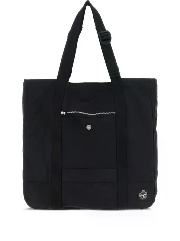 Stone Island Logo-patch Tote - Black
