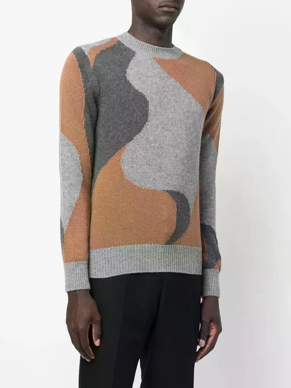Herno Abstract-pattern Knitted Crew-neck Jumper