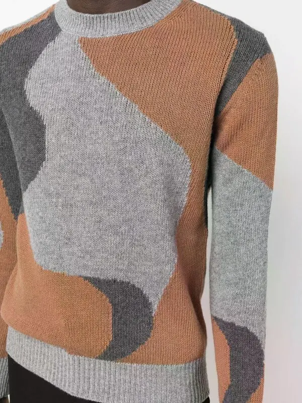 Herno Abstract-pattern Knitted Crew-neck Jumper