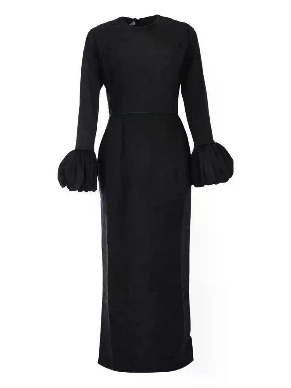 BARUNI Talia Ruffle-cuffs Maxi Dress - Black