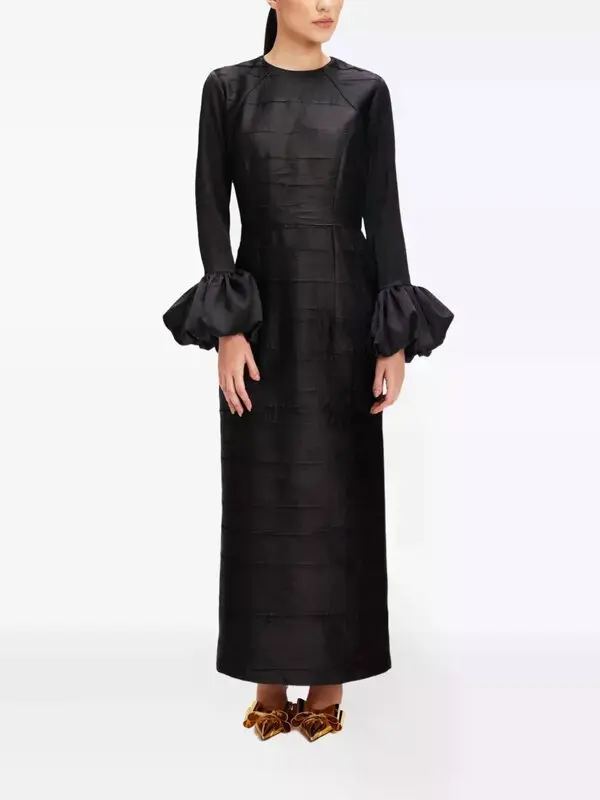 BARUNI Talia Ruffle-cuffs Maxi Dress - Black