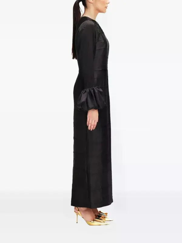 BARUNI Talia Ruffle-cuffs Maxi Dress - Black