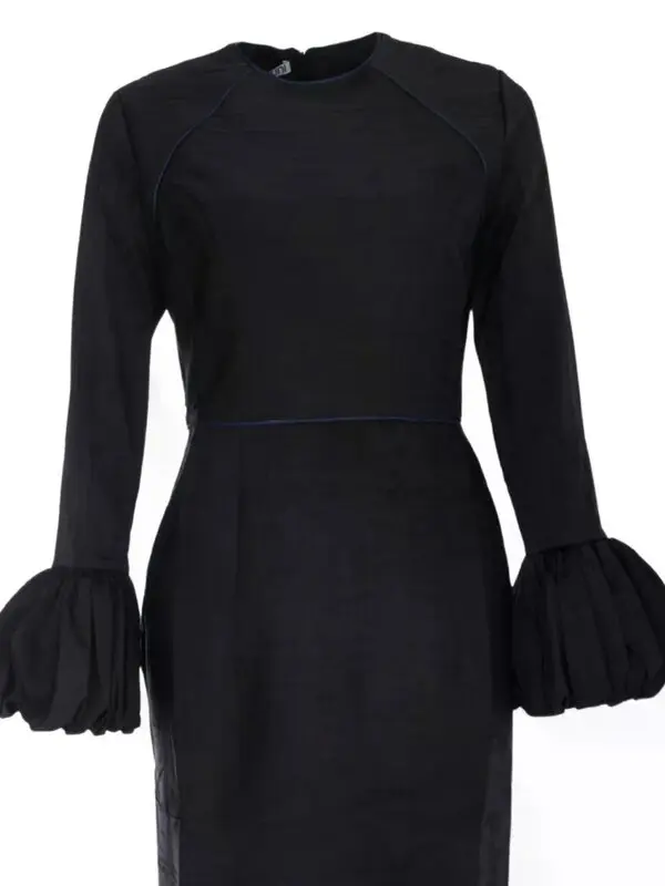 BARUNI Talia Ruffle-cuffs Maxi Dress - Black