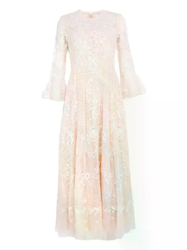 NEEDLE & THREAD Flower-embellished Maxi Dress