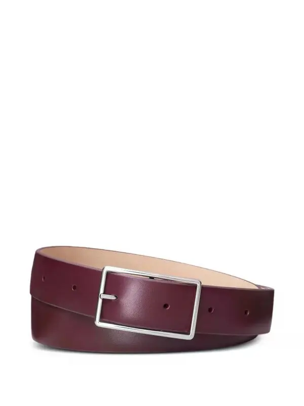 Tory Burch Logo Buckle Leather Belt - Red
