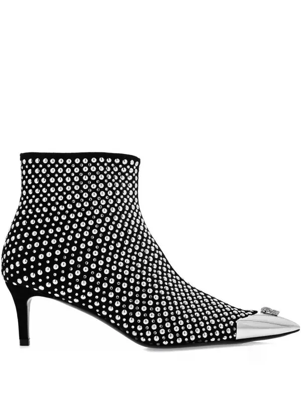 Philipp Plein 55mm Stud-embellished Pointed-toe Boots