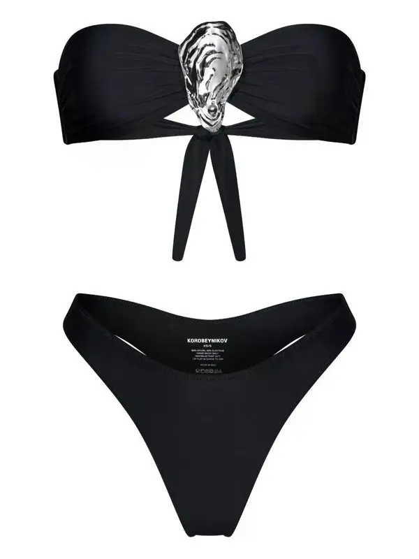 KOROBEYNIKOV Shell-embellished Bikini - Black