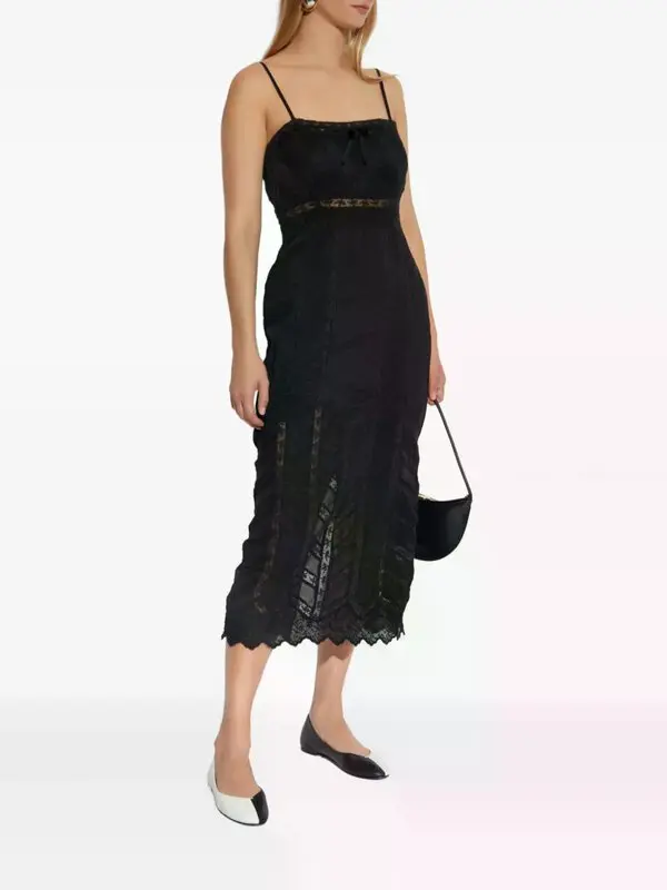LoveShackFancy Celedine Lace-insert Midi Dress
