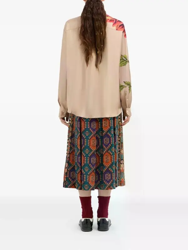 PIERRE-LOUIS MASCIA Dahlia Print Silk Shirt