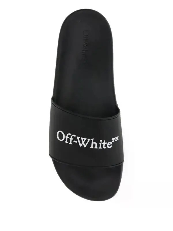Off-White Logo-embellished Slides - Black