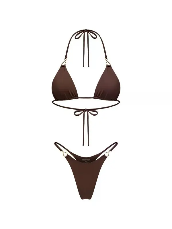 KOROBEYNIKOV Hook Detail Bikini - Brown