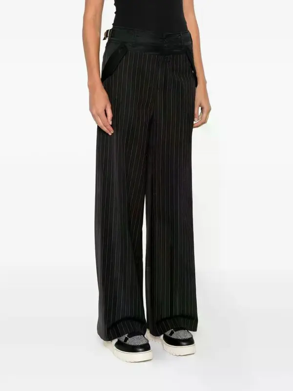 Sacai Pinstripe Pocket Trousers - Black